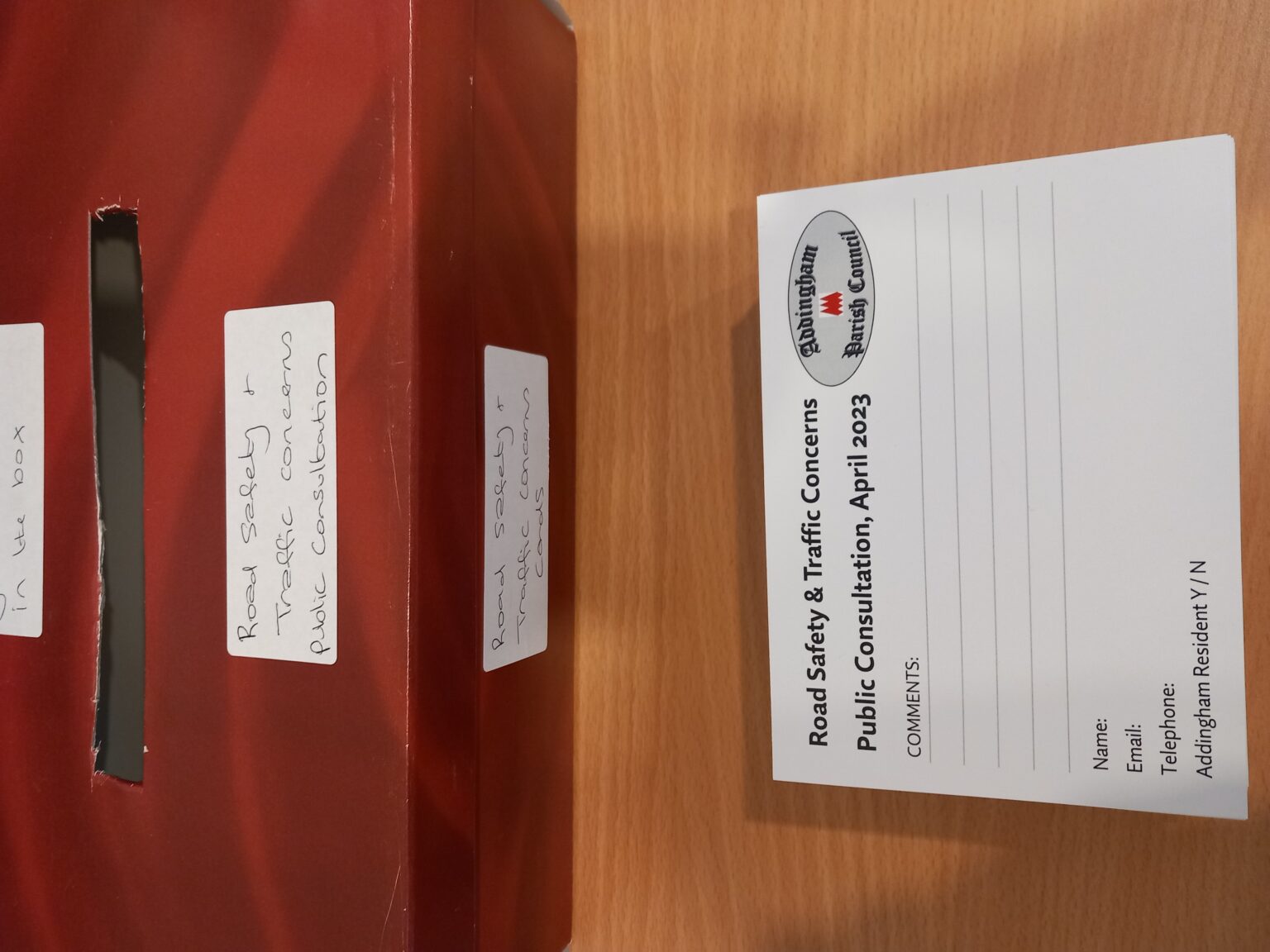 Traffic concerns cards | Addingham Parish Council